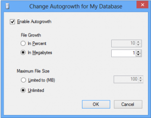 Working with Database Autogrowth Settings In SQL Server